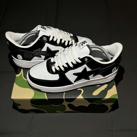 Bape | Shoes | 22 Bapestas Black And White | Poshmark